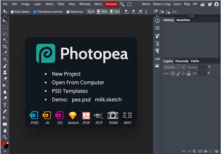 Editor PSD online GRÁTIS, tão bom quanto o PHOTOSHOP